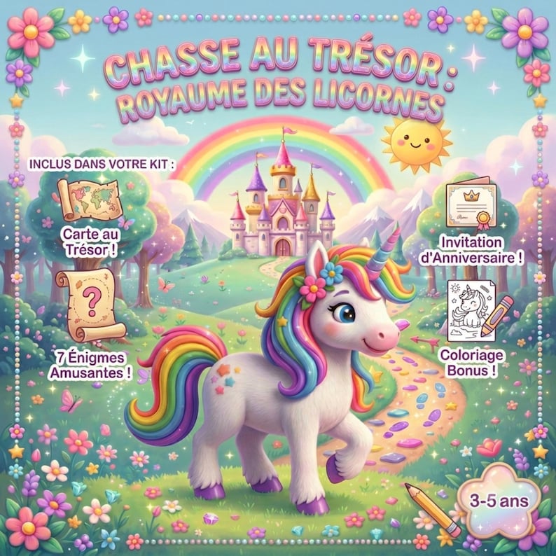 Unicorn Treasure Hunt - Fun Activity for Children Aged 3-5 - Ideal ...