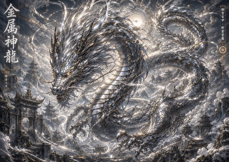 Pack of 5 Chinese Dragon Posters - Etsy