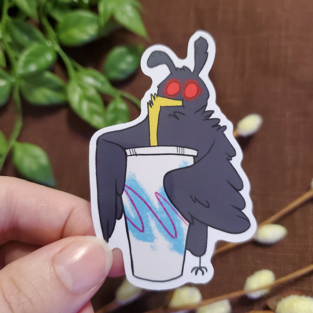 Mothman Vinyl Sticker: Retro Cup, Waterproof Laptop Decal - Etsy