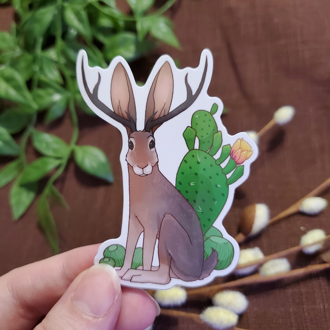 Jackalope Vinyl Sticker - Etsy