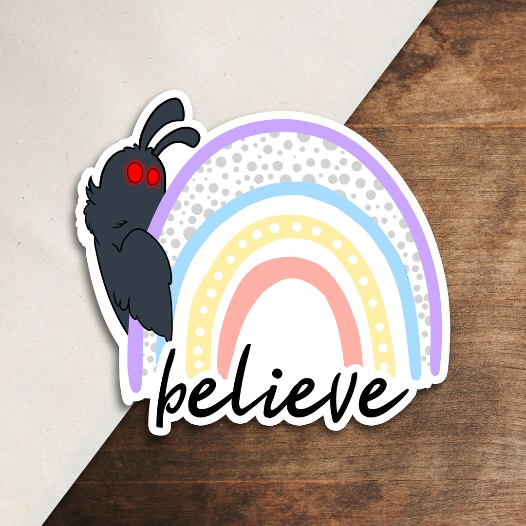 Mothman Rainbow Laminated Vinyl Sticker | Gift | Tabletop Game | Retro ...