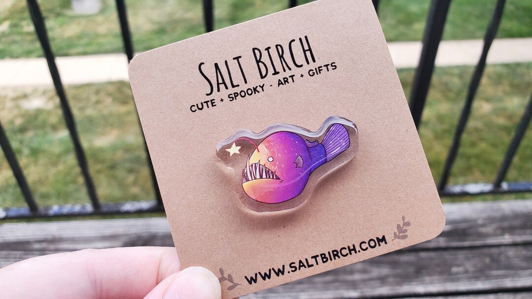 Angler Fish Acrylic Pin 1.5in - Etsy