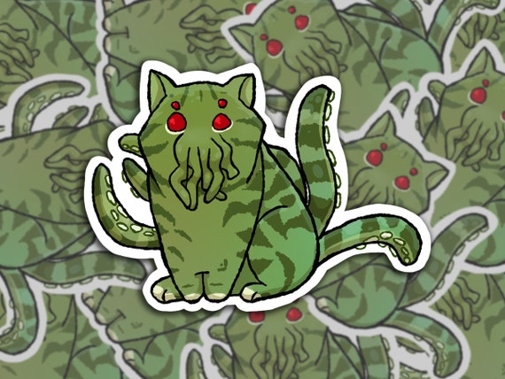 Cathulhu Cat Cthulhu Elder Feline God Vinyl Sticker Gift | Etsy