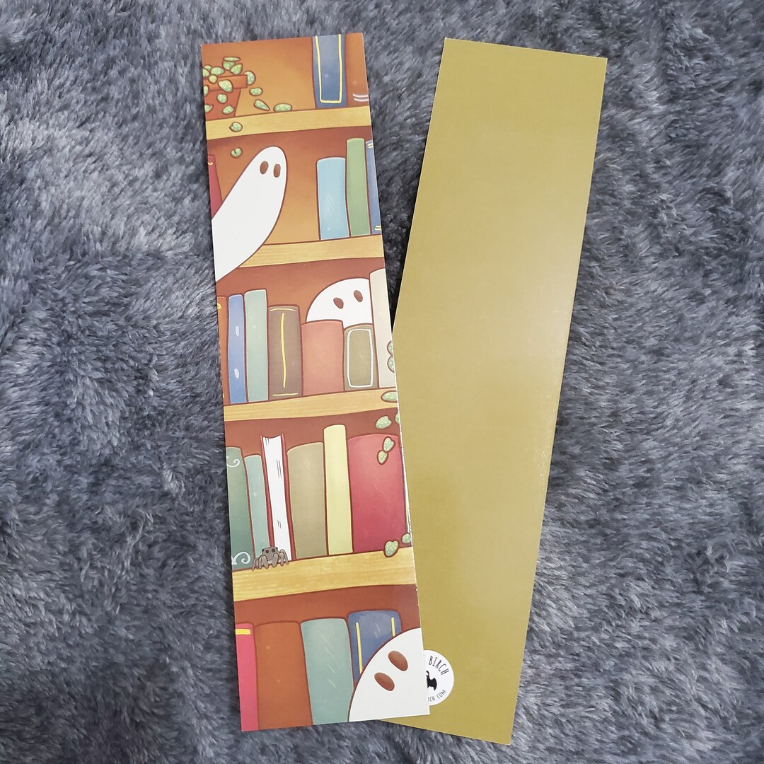 Ghostly Bookshelf Bookmark - Etsy