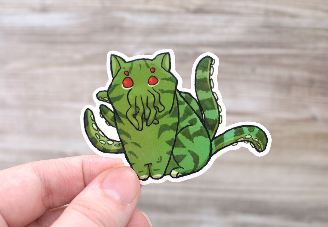 Cathulhu cat Cthulhu Elder Feline God Vinyl Sticker Gift - Etsy