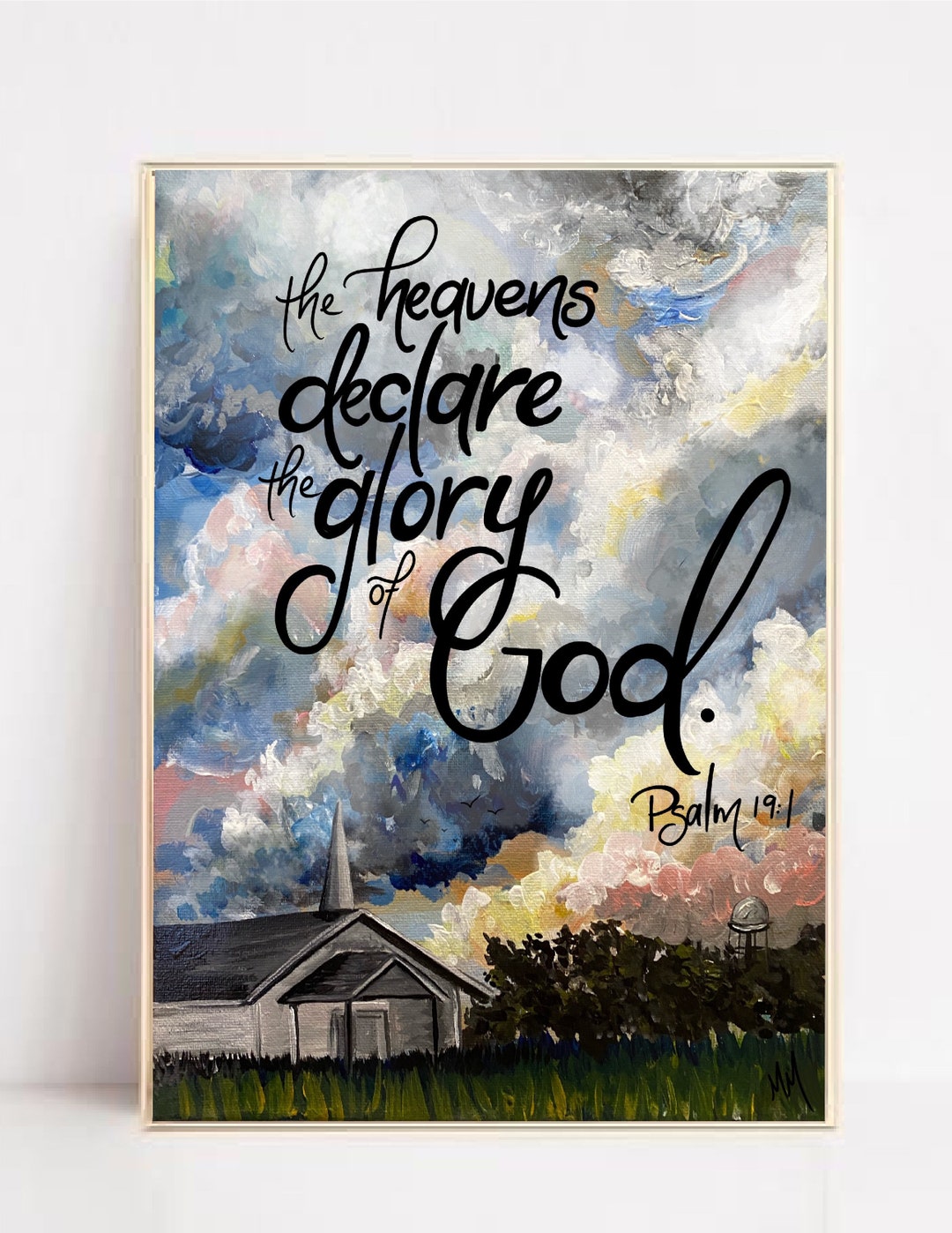 The Heavens Declare the Glory of God - Bible Verse Art- Illustrated ...