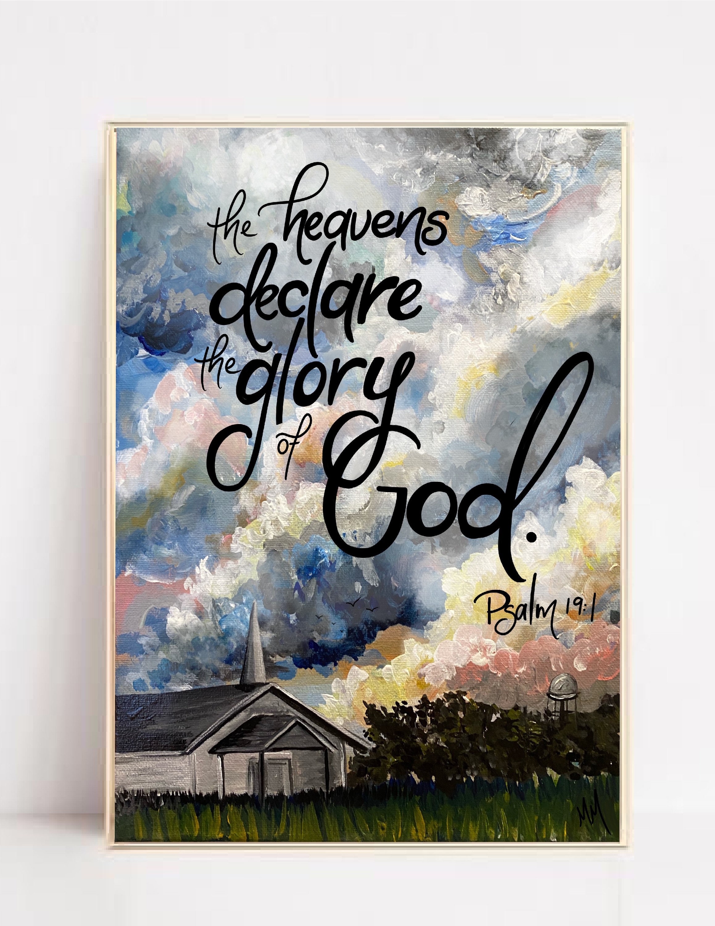 The Heavens Declare the Glory of God - Bible Verse Art- Illustrated ...