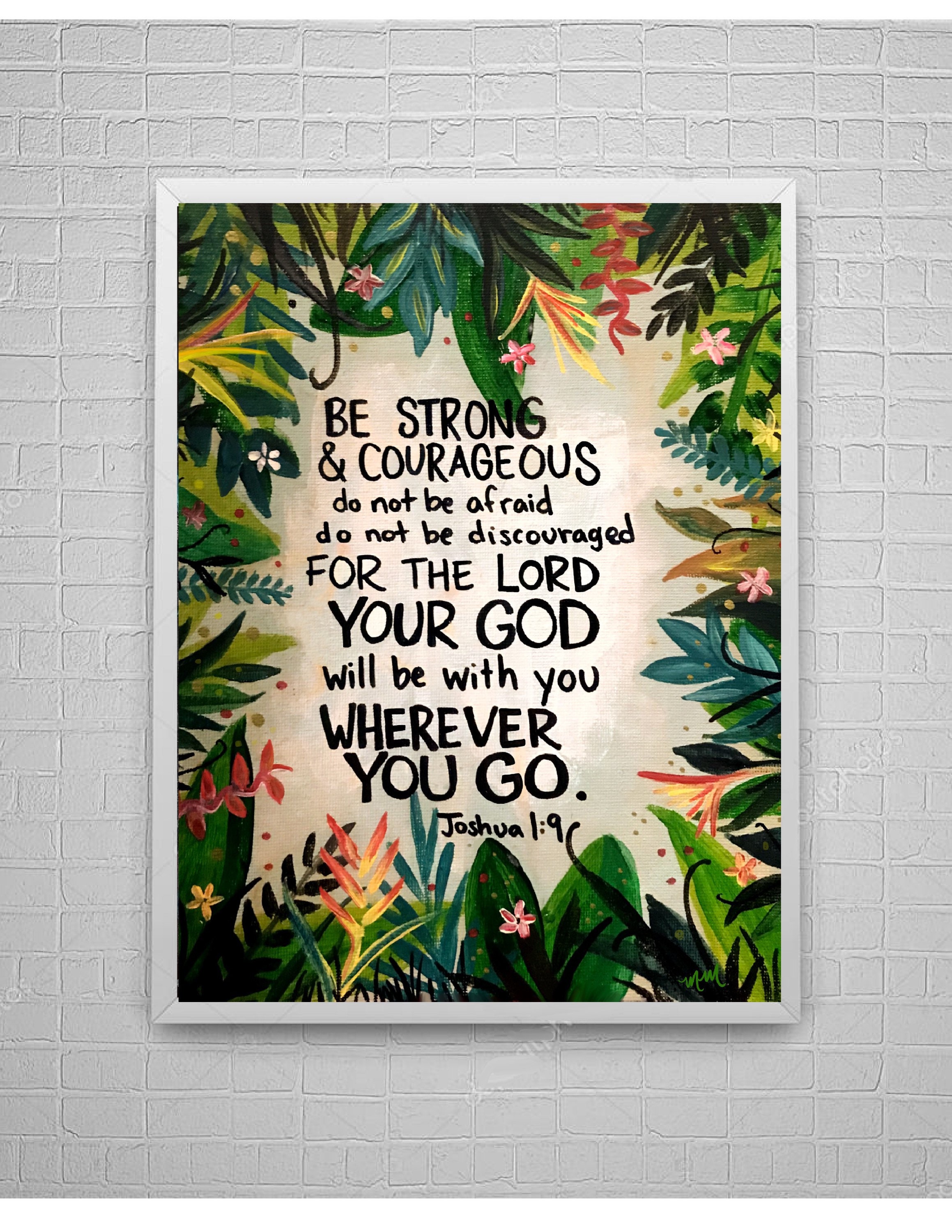 Be Strong and Courageous Bible Verse Art Print Graduation Gift - Etsy