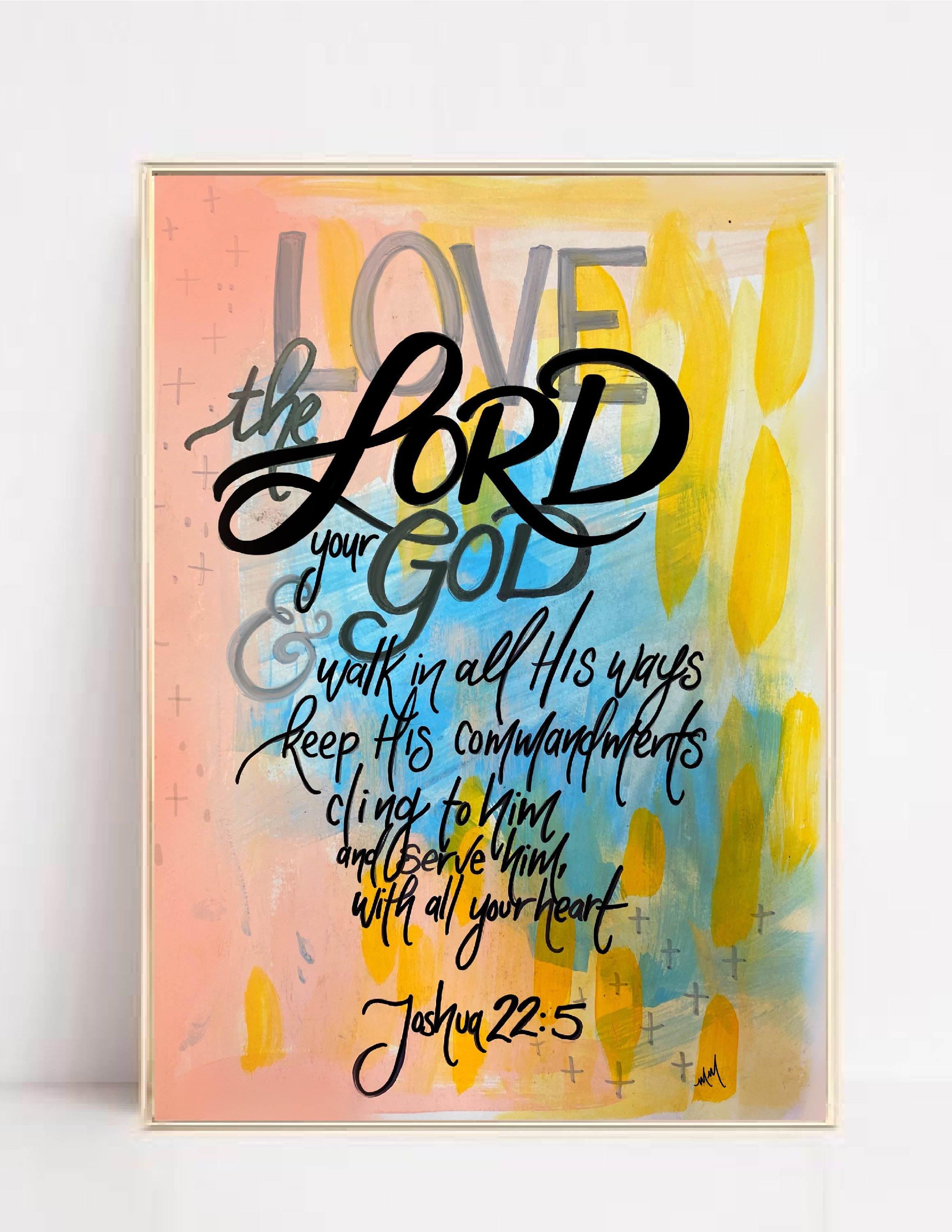 Love the Lord Your God Bible Verse Art Scripture - Etsy