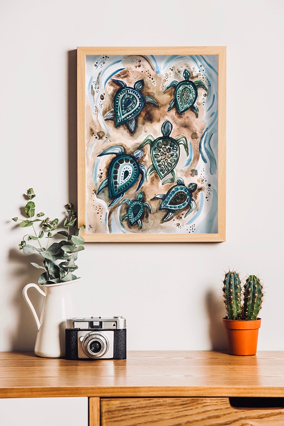 Turtle Art Print- Watercolor Art - Etsy