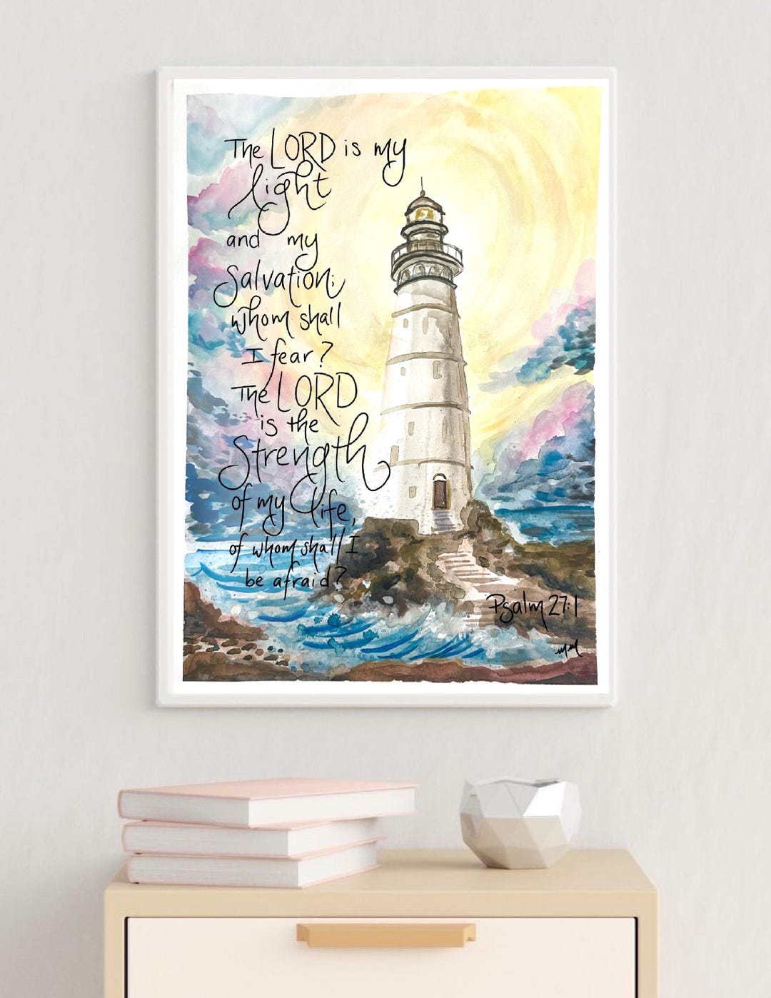 Bible Verse Art - Psalm 27 - the Lord is My Light - COMFORT ...