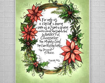 Isaiah 9:6 - for Unto Us a Child is Born... Journaling Printable ...