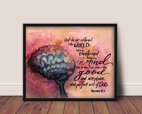 Bible Verse Art Neurology Brain Illustration Transformation | Etsy