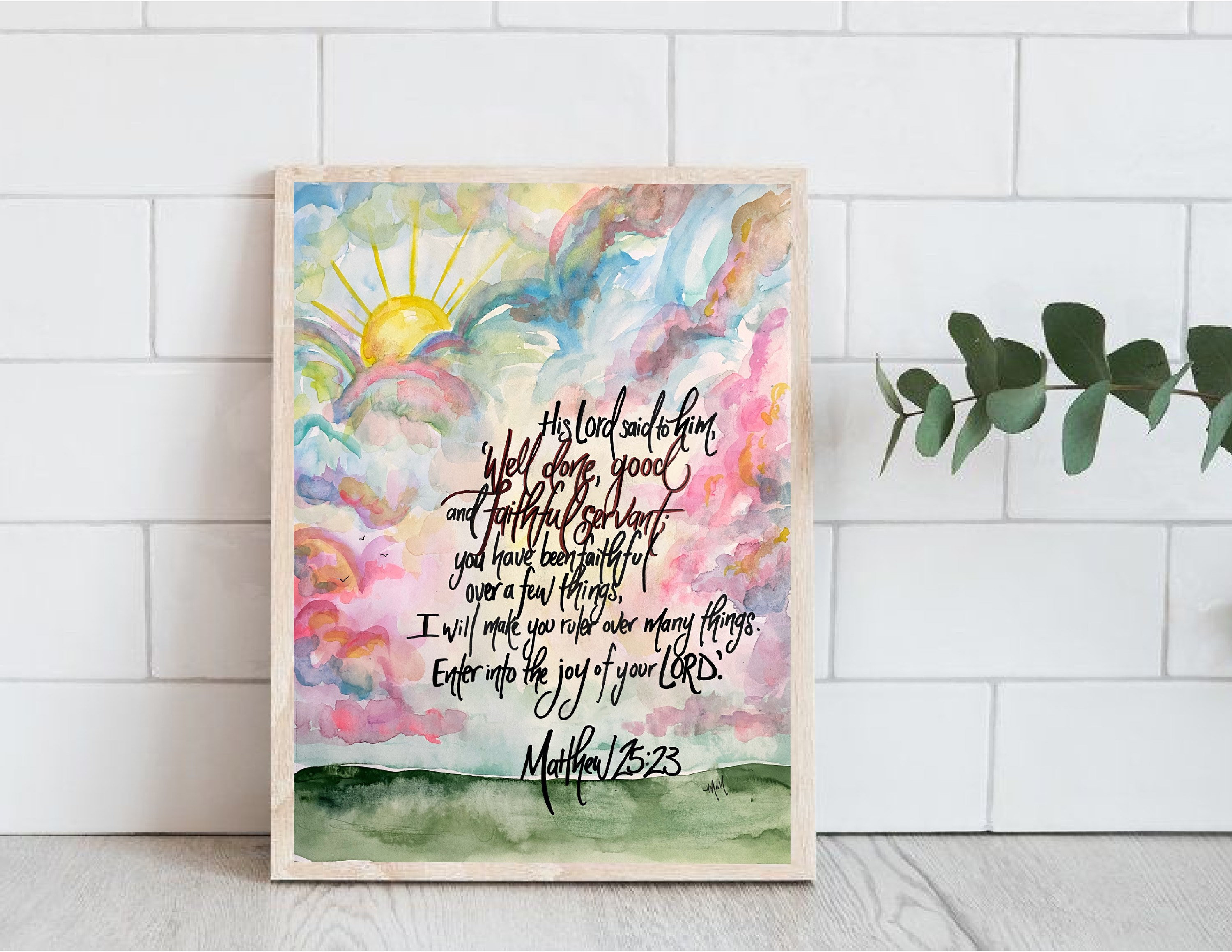 Well Done Thou Good and Faithful Servant - Bible Verse Art Print - Etsy