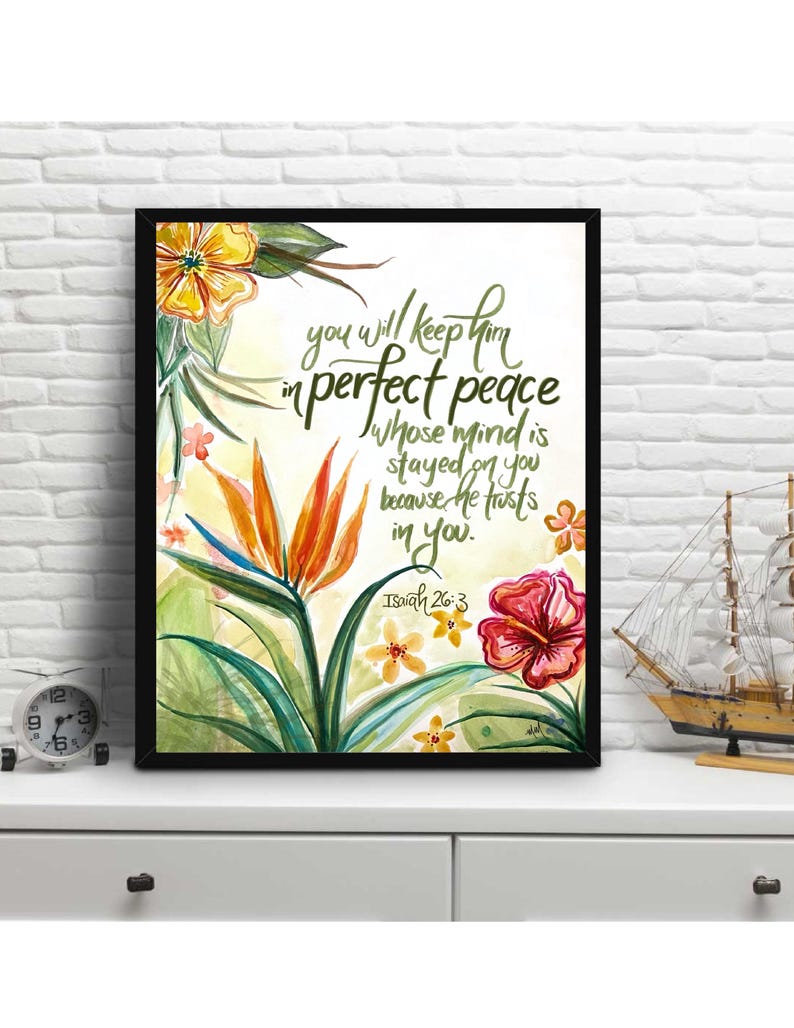 Bible Verse Art - Perfect Peace Isaiah 26:3- ENCOURAGEMENT - Etsy