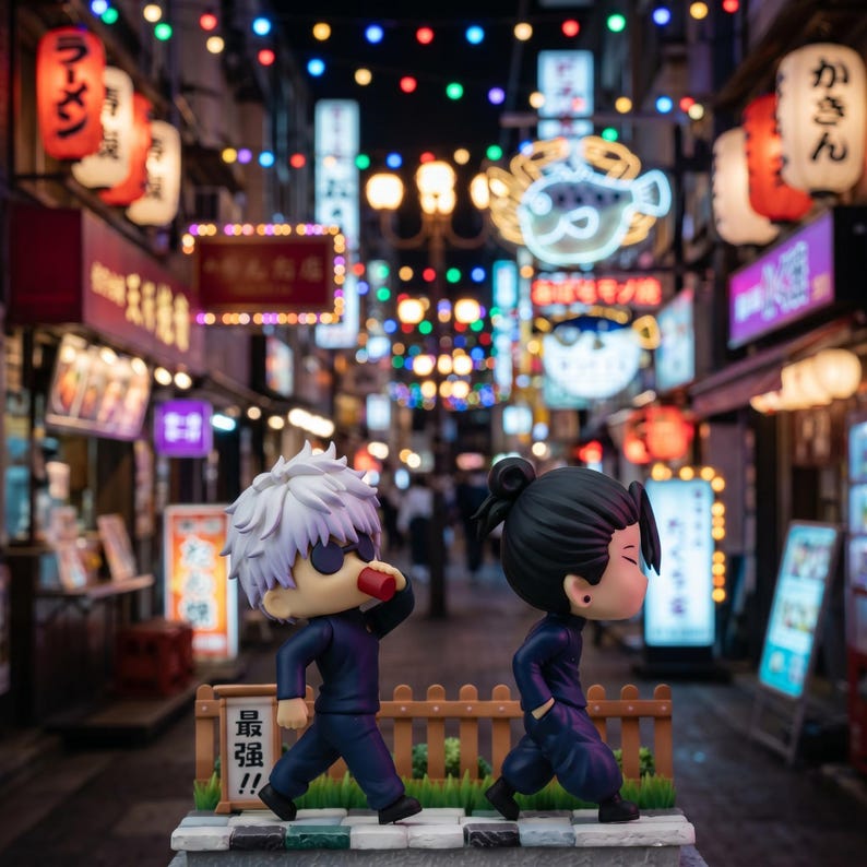 Cute Anime Figure Gojo Satoru, Kawaii Room Decor Aesthetic, Jujutsu ...
