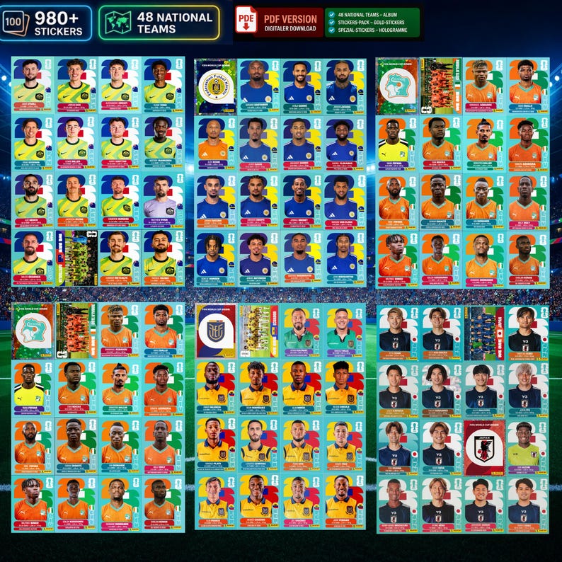 World Cup 2026 Stickers Printable | Album PDF +900 Soccer Stickers ...