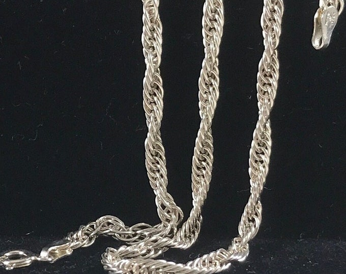 Milor Necklace 925 Sterling Silver 20 Single Strand Singapore Rope ...