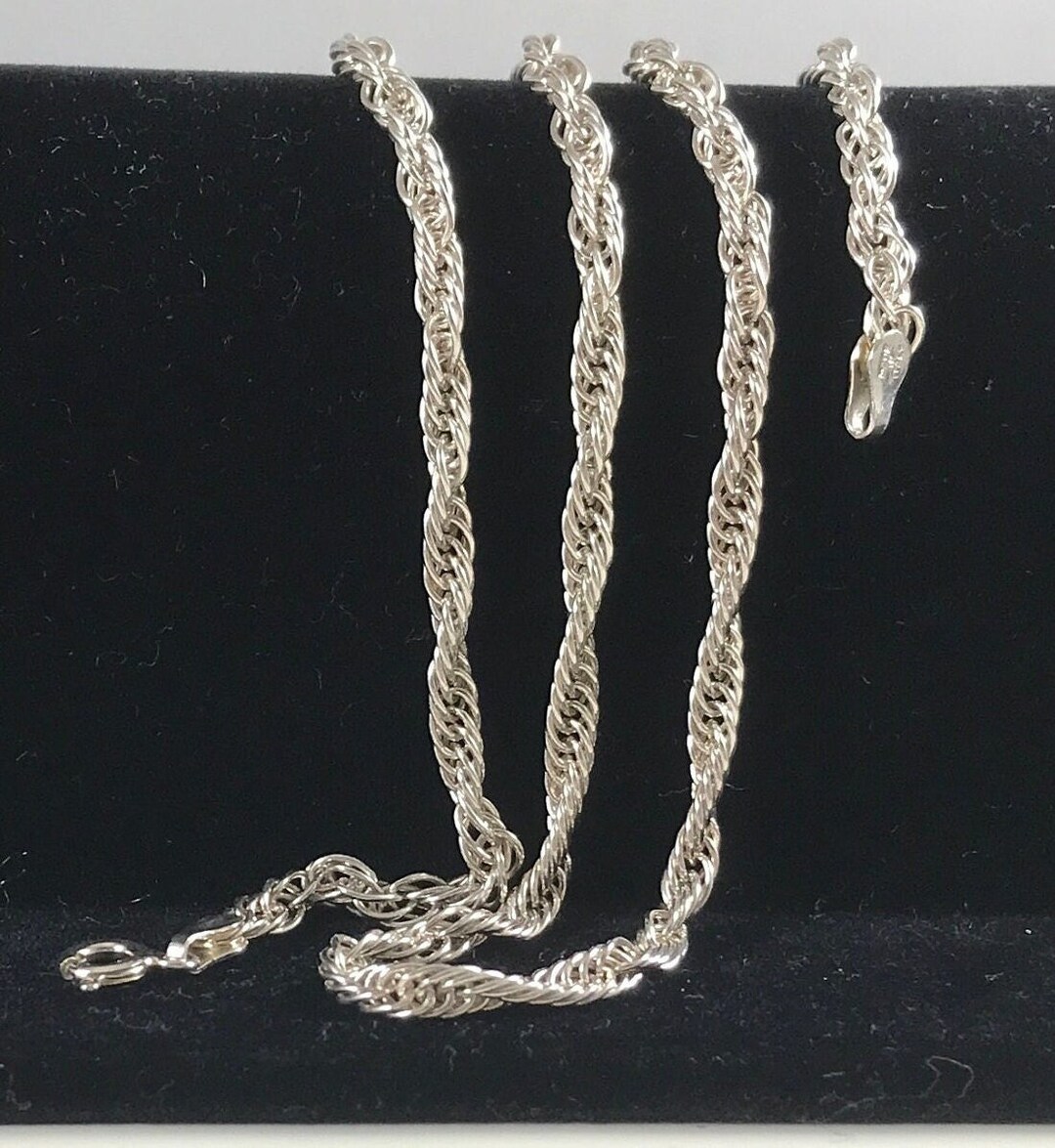 Milor Necklace 925 Sterling Silver 20 Single Strand Singapore Rope ...