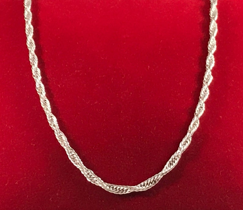 Milor Necklace 925 Sterling Silver 20 Single Strand Singapore Rope ...