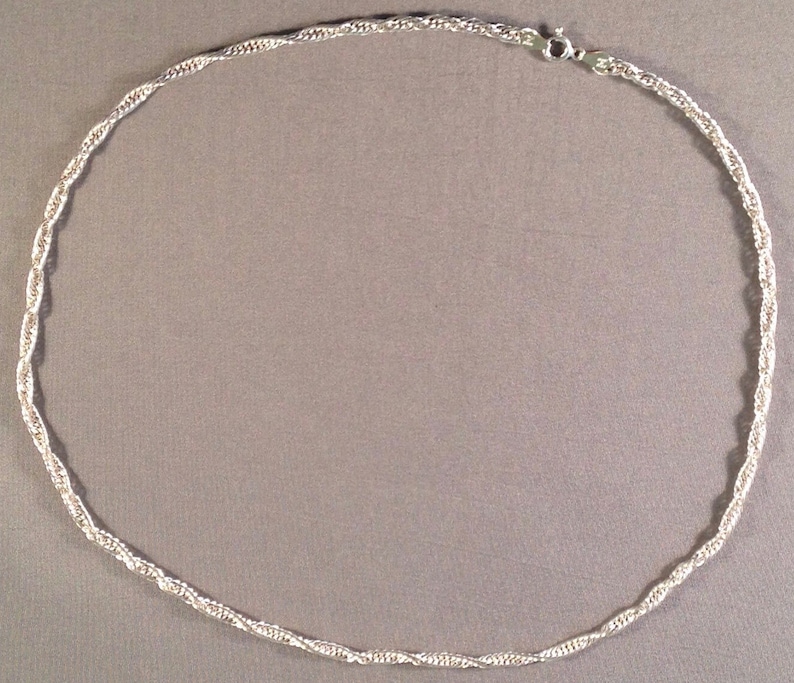 Milor Necklace 925 Sterling Silver 20 Single Strand Singapore Rope ...