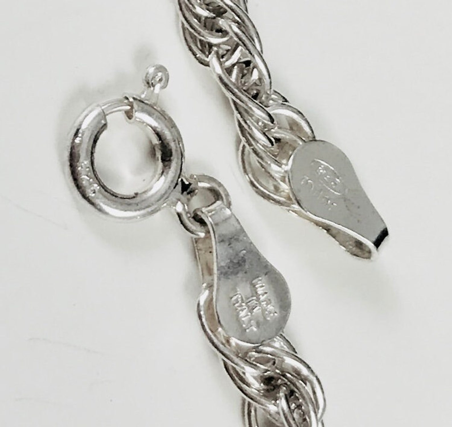 Milor Necklace 925 Sterling Silver 20 Single Strand Singapore Rope ...