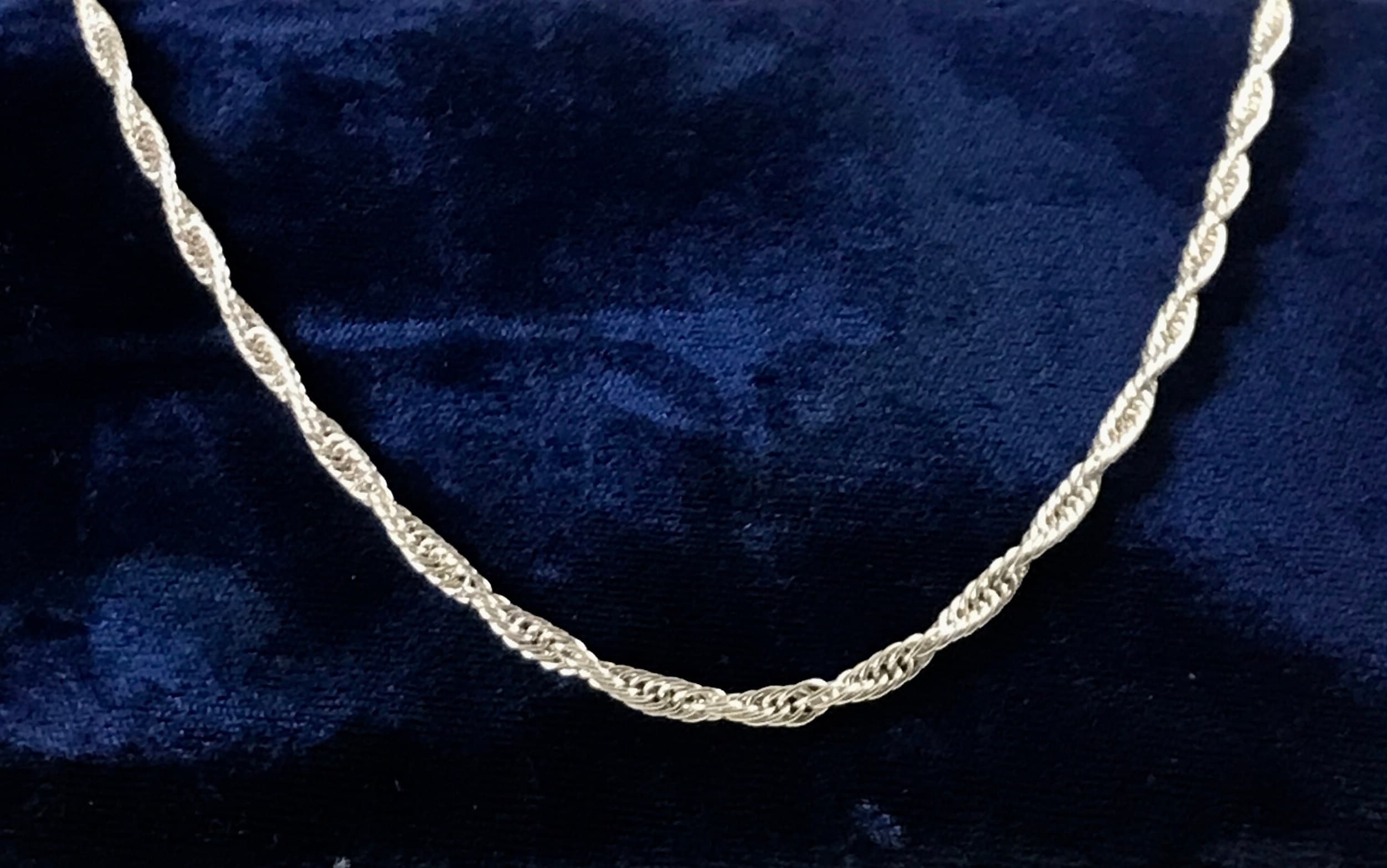 Milor Necklace 925 Sterling Silver 20 Single Strand Singapore Rope ...