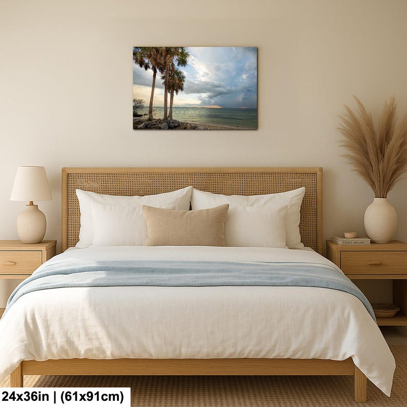 Dramatic Gulf Coast Sunset: Tampa Bay Palm Tree Storm Photography Print ...