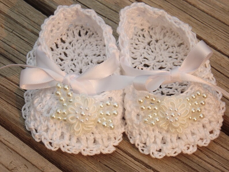 Fancy and Beautiful Elegant Baby Booties White With Beads - Etsy