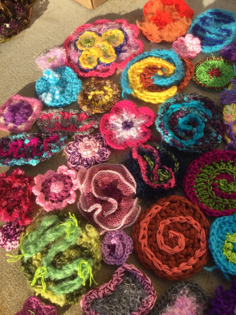 Freeform Crochet 12 Piece Scramble Handmade. - Etsy