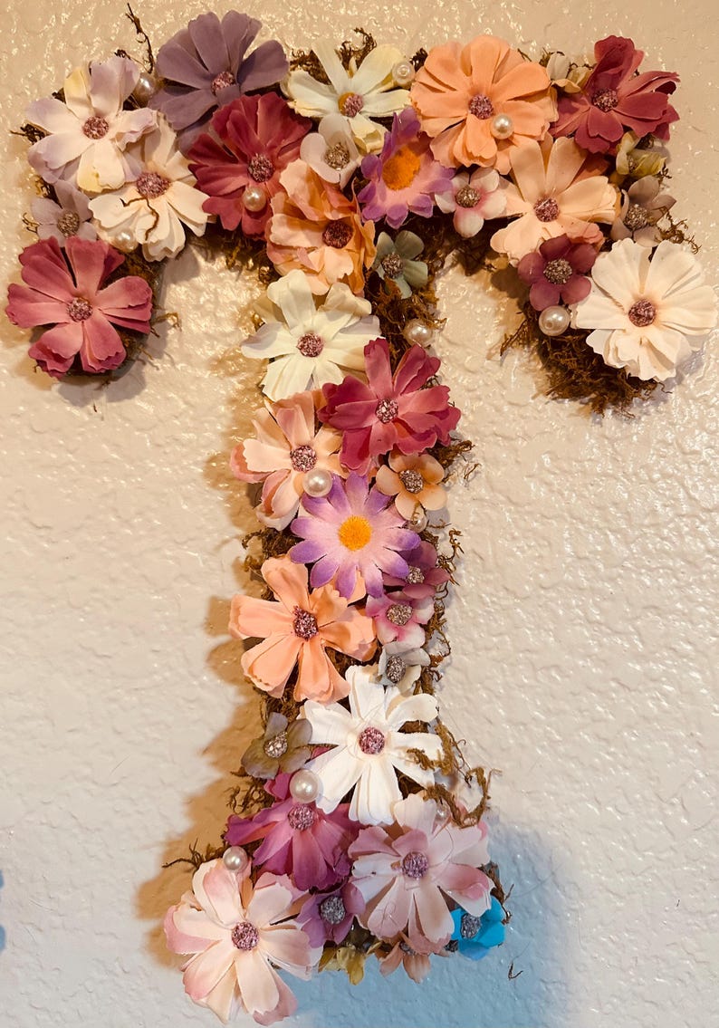 Flower Letter Faith Sign - Etsy