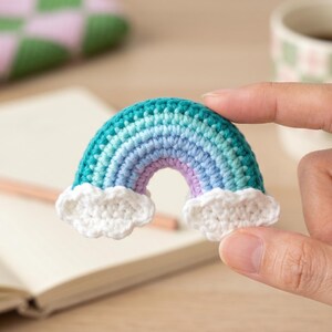 Crochet Rainbow Cloud Keychain Pattern (PDF) - Etsy