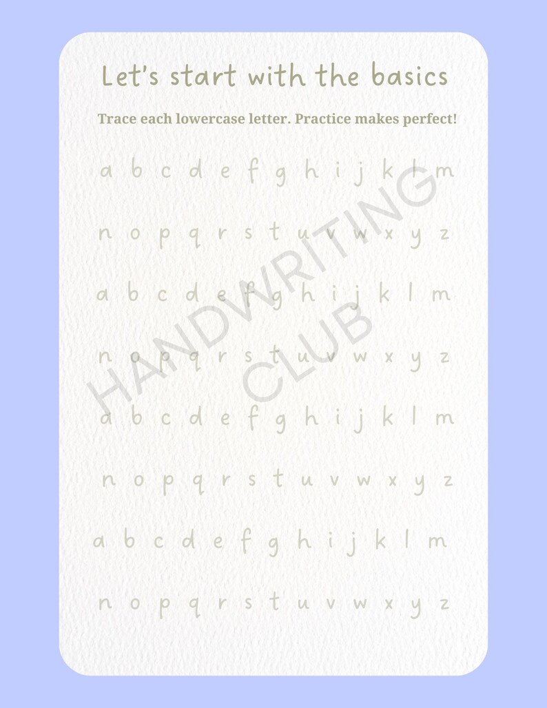 Clean Girl Handwriting Practice Workbook | Elegant Penmanship Printable ...