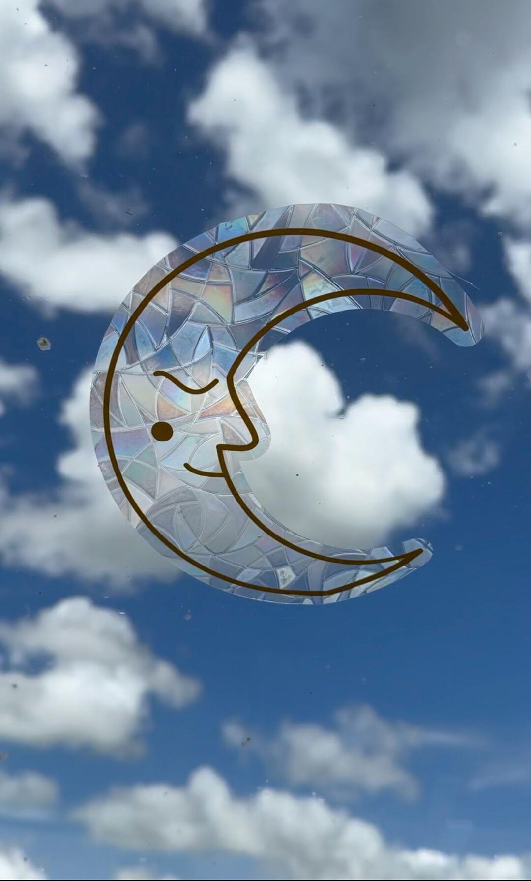Crescent Moon Suncatcher | Rainbow Window Film Prism - Etsy