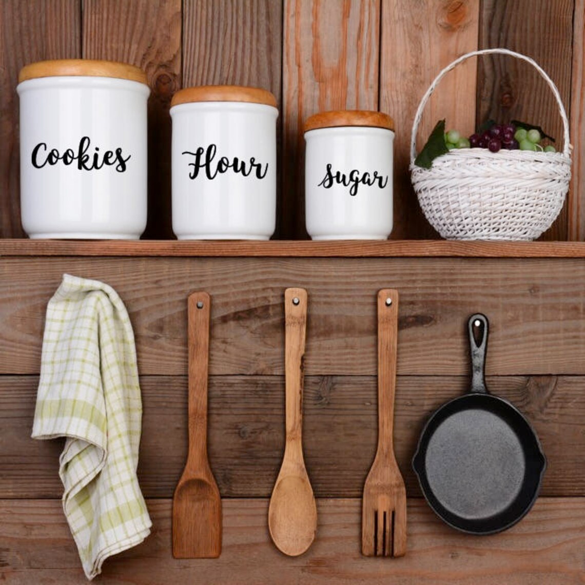 Custom Kitchen Container/canister Food Labels - Etsy