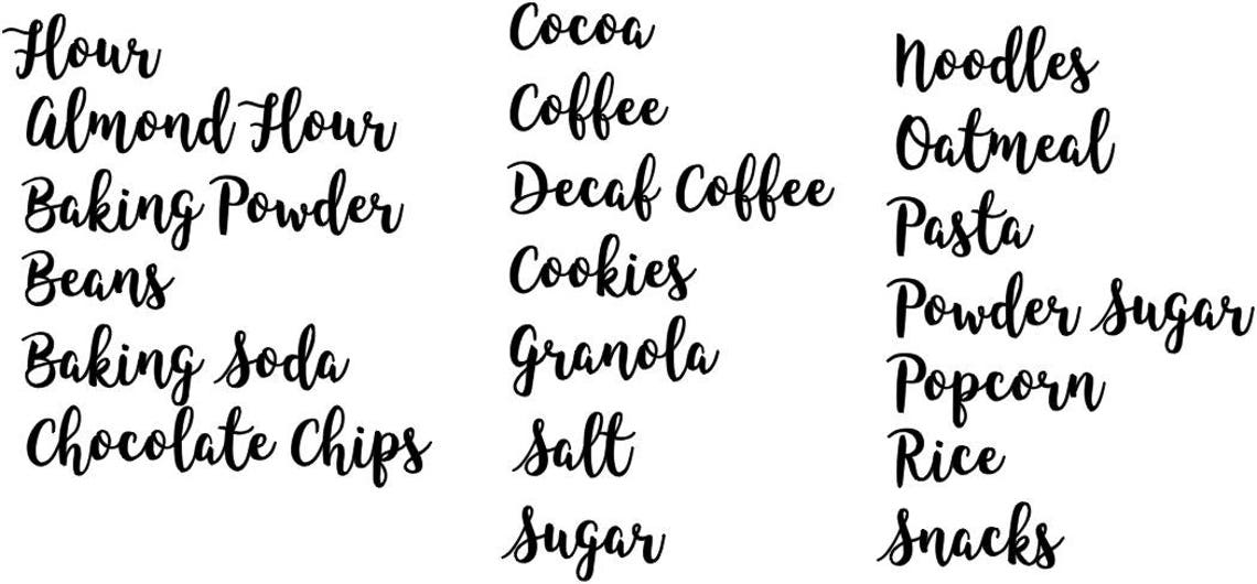Custom Kitchen Container/canister Food Labels - Etsy