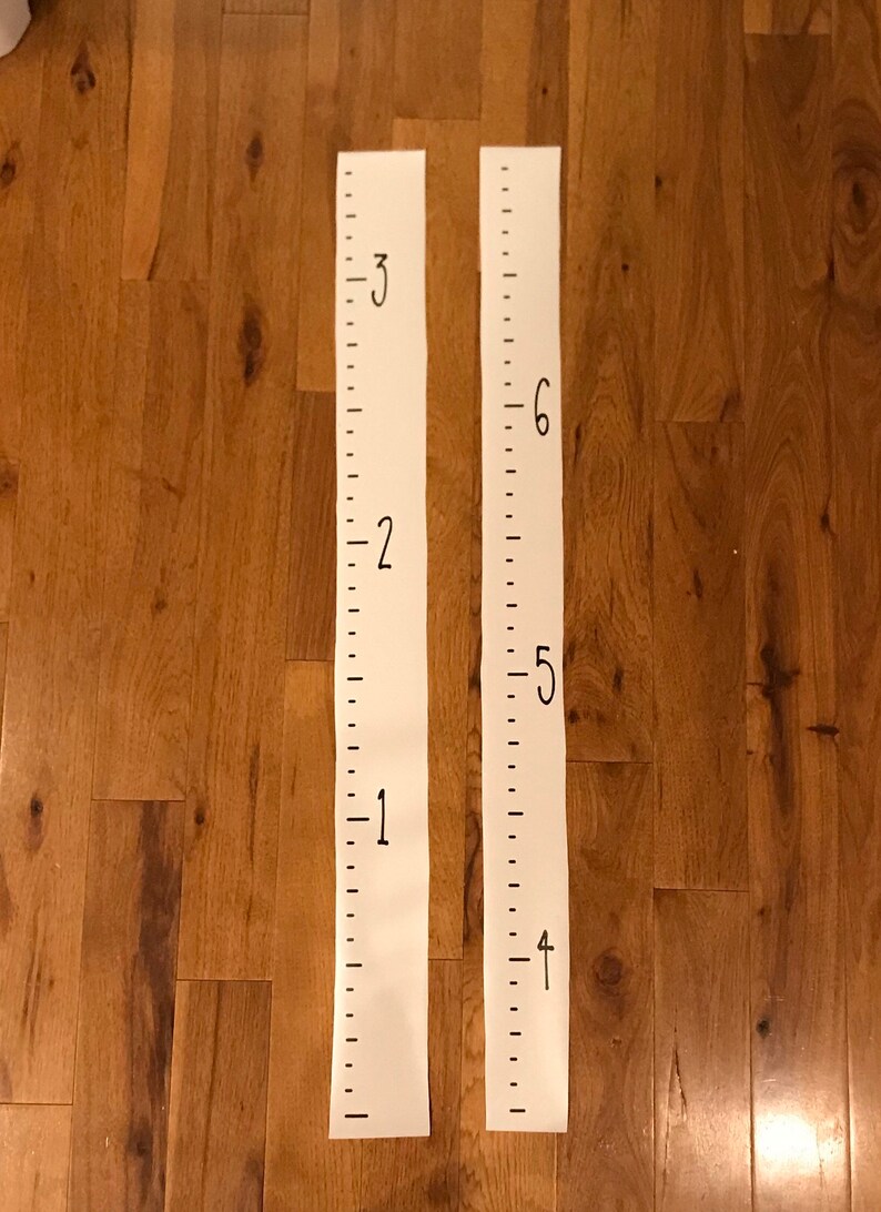 Matte Vinyl Growth Ruler Chart Vinyl Decal ticks and Numbers | Etsy