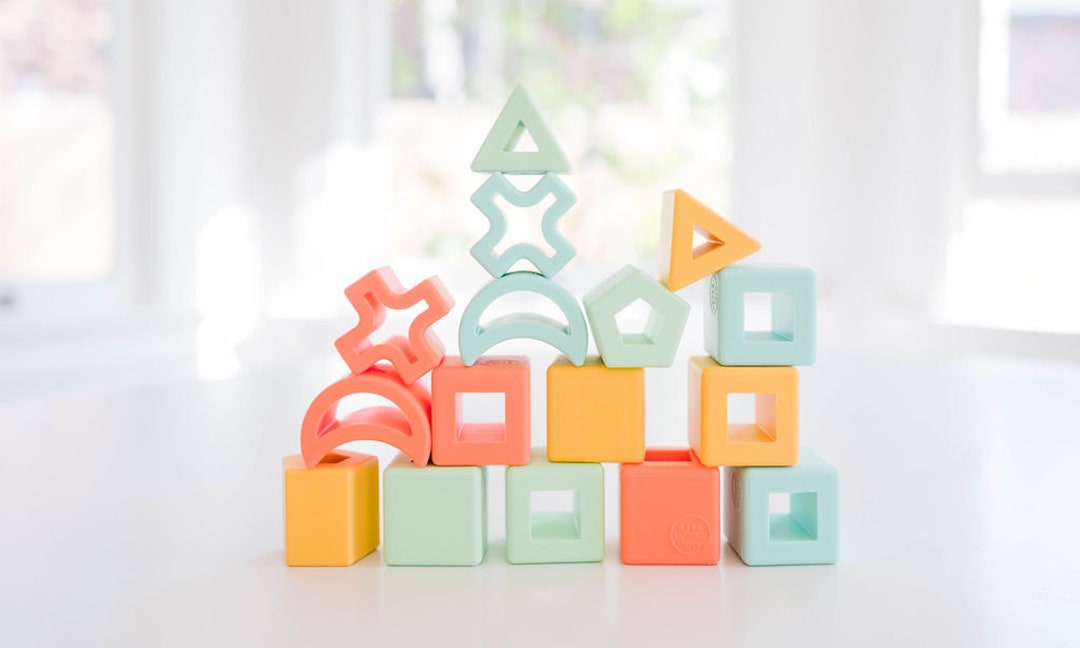 Bannor Silicone Building Blocks: Shapes & Stacking Toy - Bath Toy - Etsy