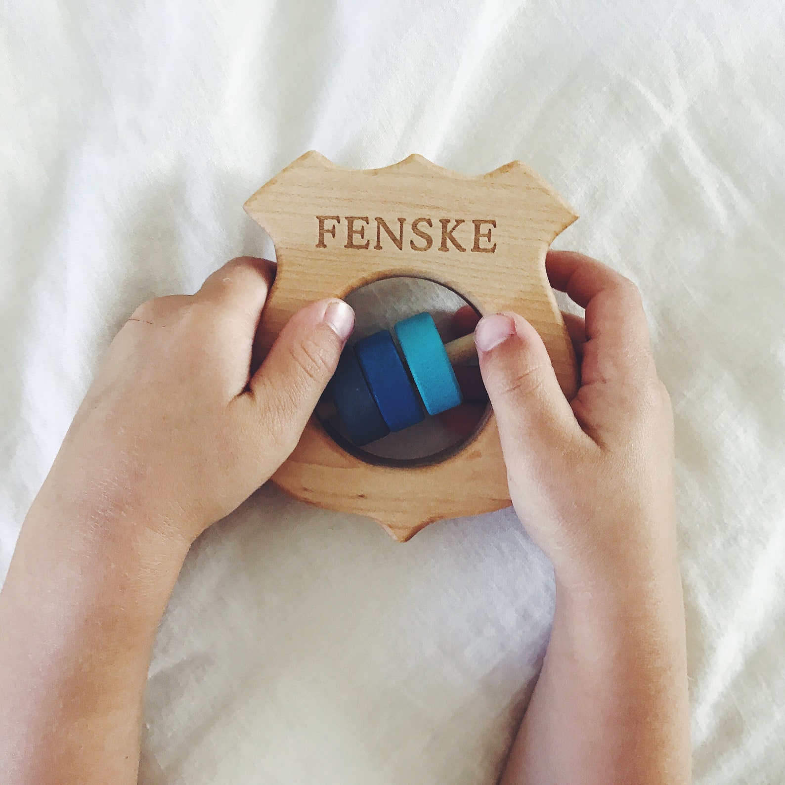 Police Shield Shaped Wooden Rattle Organic Natural Baby - Etsy