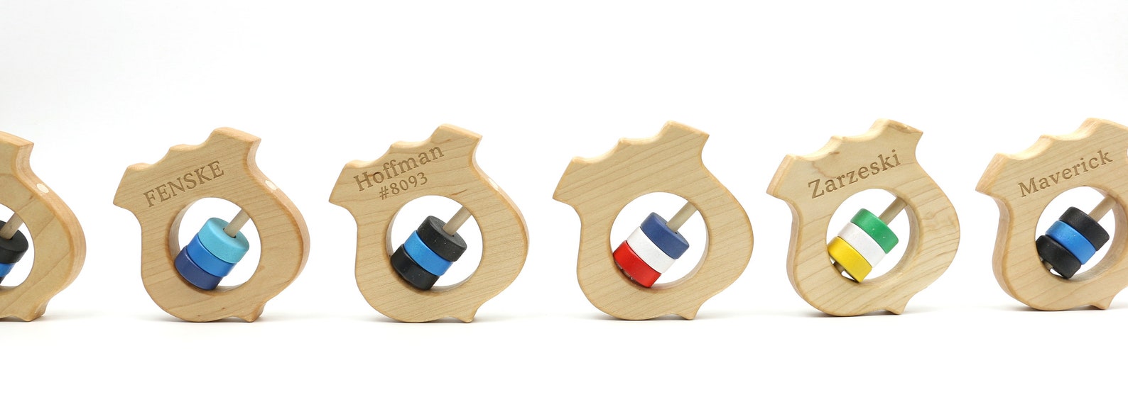 Police Shield Shaped Wooden Rattle Organic Natural Baby - Etsy