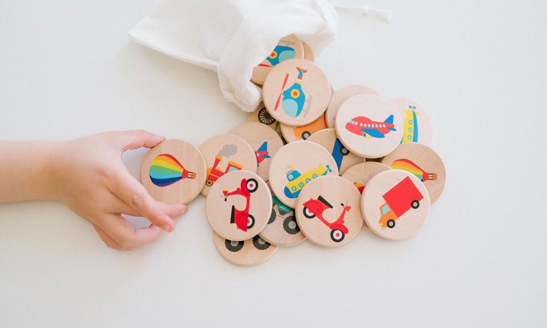 Transportation Wooden Memory Matching Set Kids Matching Game and ...