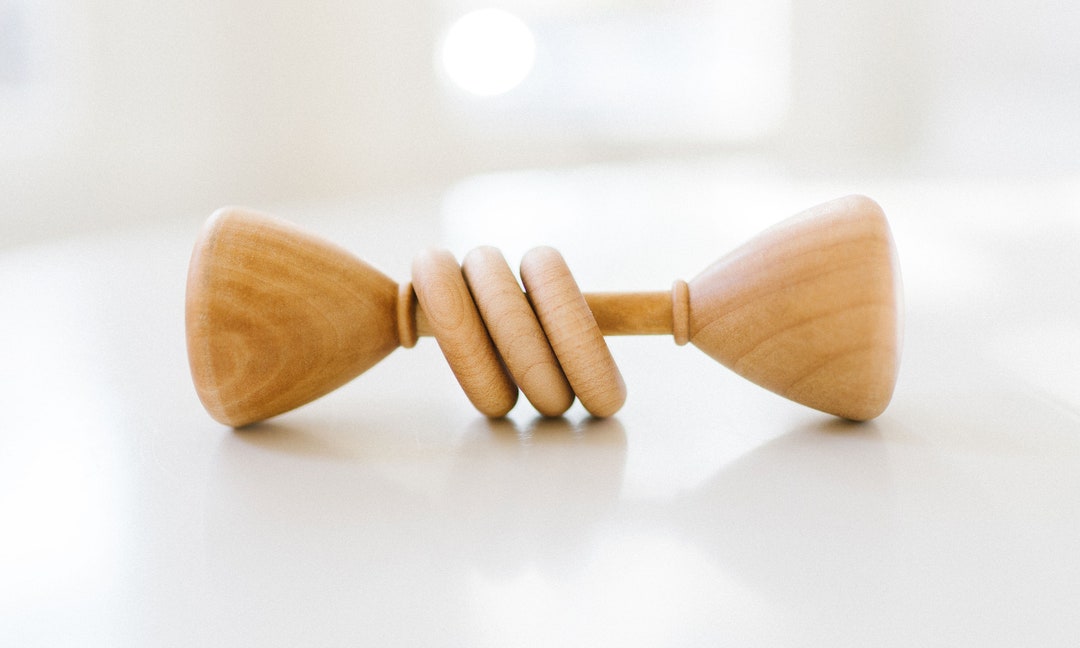 Wood Rattle Baby Rattle Wooden Rattle Baby Shower Gift Wooden Toy Baby ...