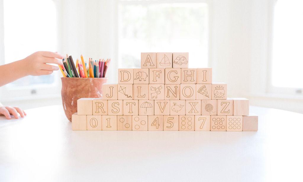 Jumbo Blocks Jumbo Wooden ABC Blocks - 40 Piece Toddler Learning Toys ...