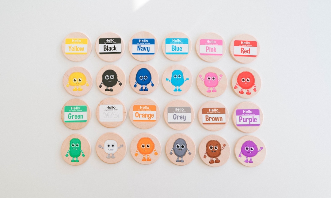 Color Monsters Matching Game: Wooden Montessori Learning Toy - Etsy