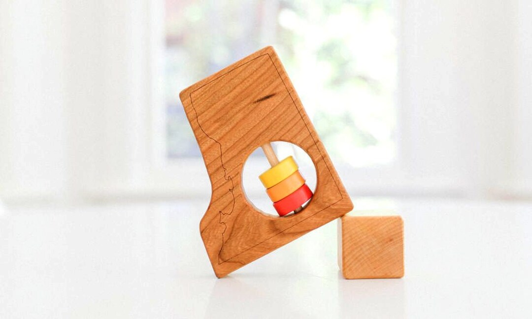 Washington D.C. Wooden Baby Rattle: Modern Keepsake Toy - Etsy