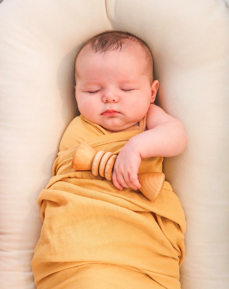 Natural Wood Baby Rattle: Classic Montessori Toy - Etsy
