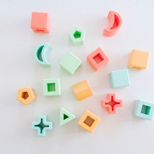 Bannor Silicone Building Blocks: Shapes & Stacking Toy - Bath Toy - Etsy