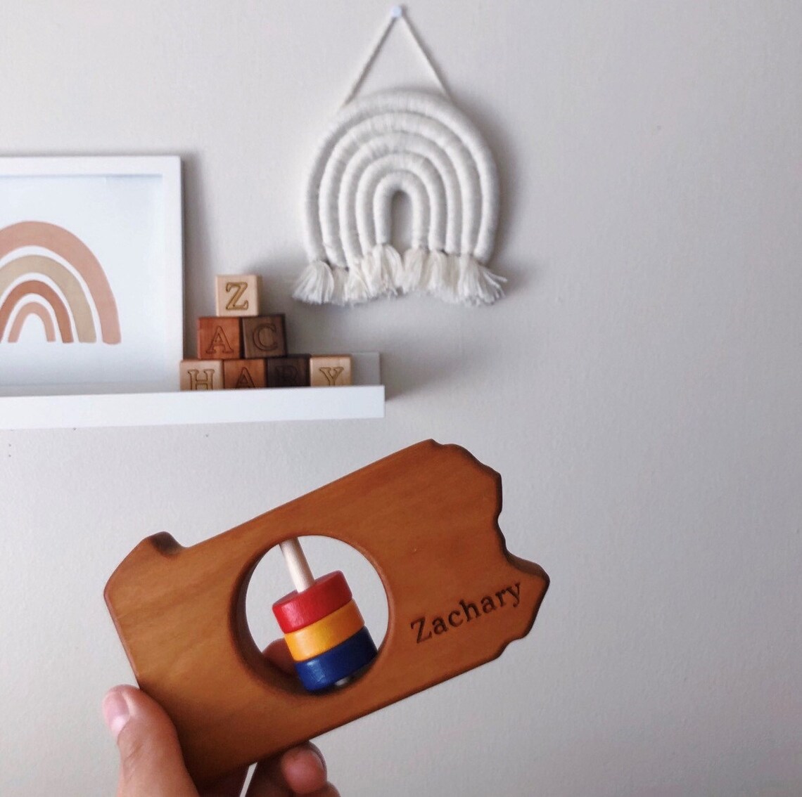 Pennsylvania State Baby Rattle™ Modern Wooden Baby Toy - Etsy