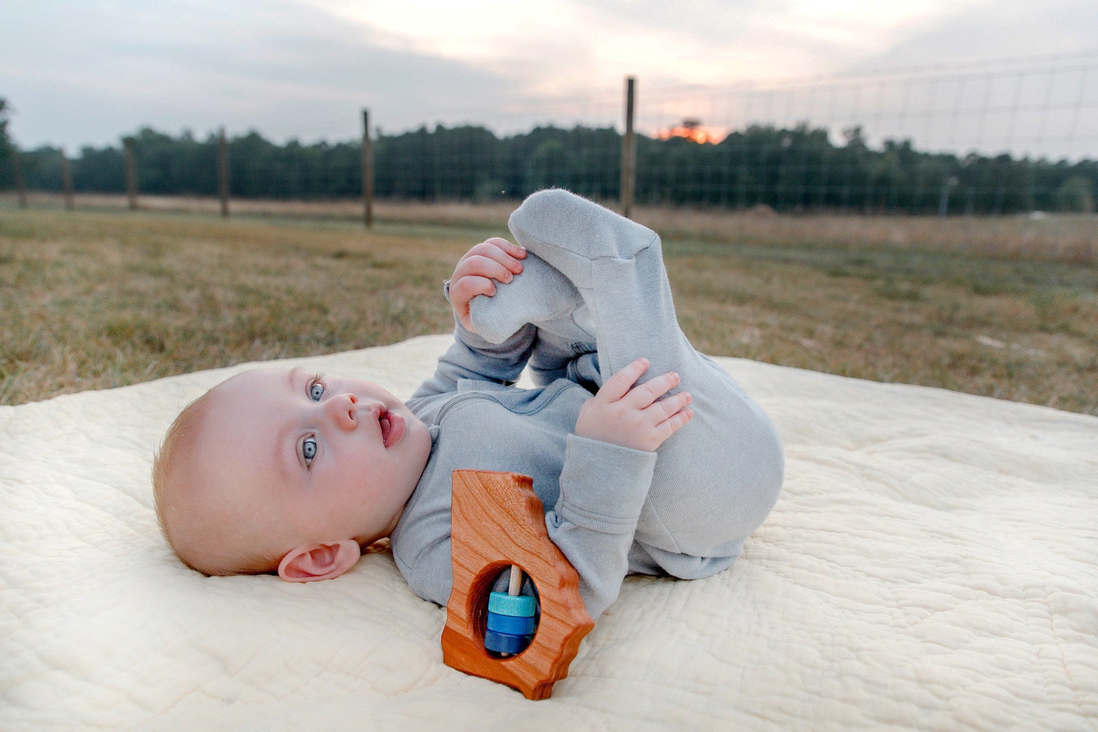 GEORGIA State Baby Rattle™ Modern Wooden Baby Toy Organic - Etsy