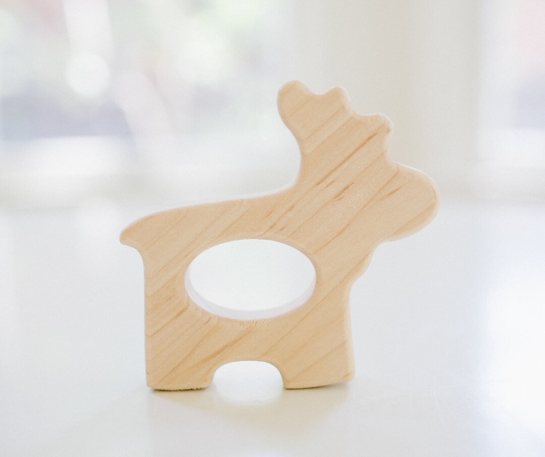 Maple Wood Moose Baby Grasping Toy - Natural Organic Wood - Etsy
